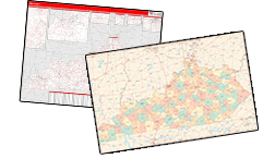 Wall Map of Kentucky
