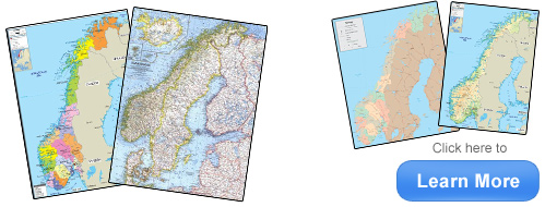 Norway Wall Maps from MapSales.com - The leading source of Norway Wall ...