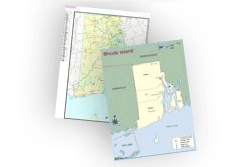 Wall Map of Rhode Island