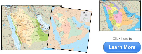 Wall Map of Saudi Arabia from MapSales.com - The leading source for ...