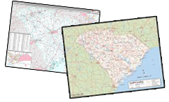 Wall Map of South Carolina