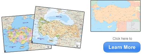 Wall Maps of Turkey from MapSales.com - The leading source of Wall Maps ...