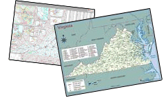 Wall Map of Vriginia