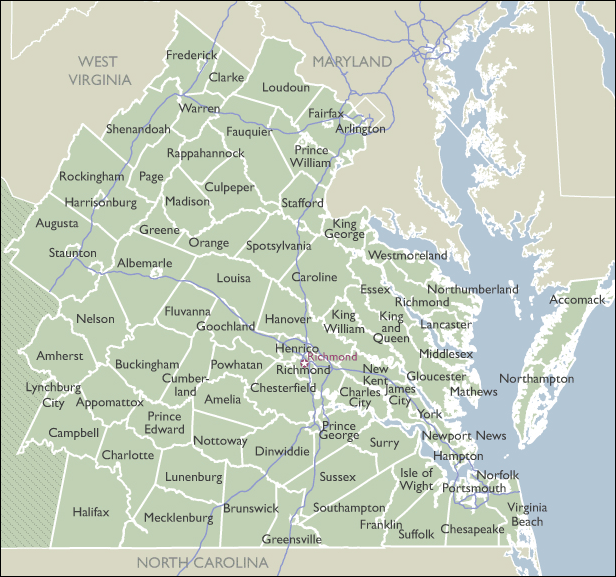 County Wall Maps of Virginia - MapSales