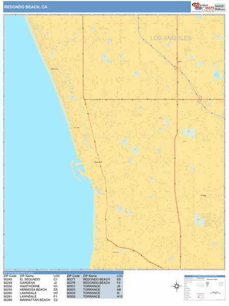 Redondo Beach Zip Code Map - Map