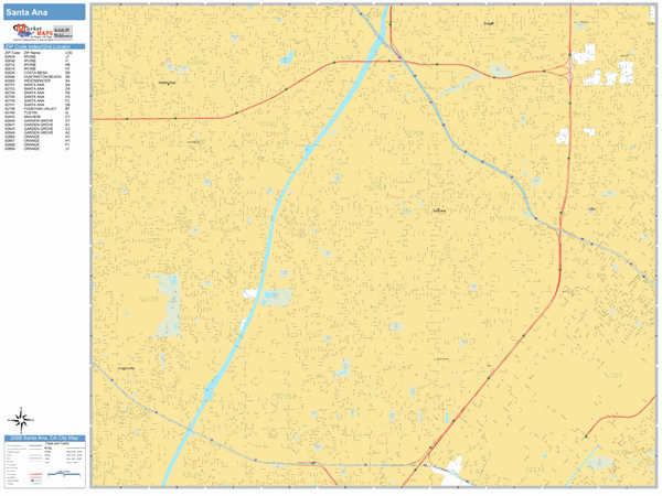 Santa Ana Ca Zip Code Map - Map