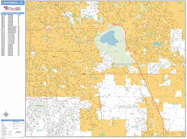 Centennial Colorado Map