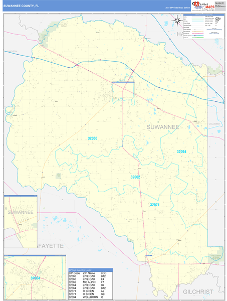 Map Of Suwannee County Florida