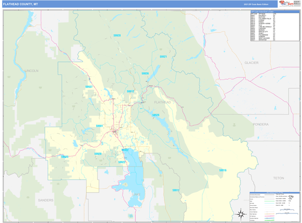 Map Of Flathead County Mt