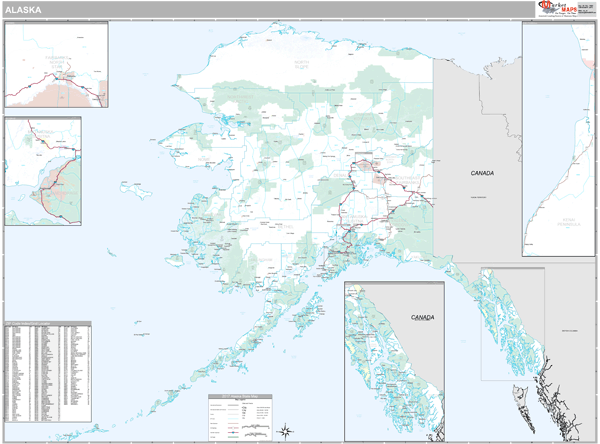 Alaska Zip Code Wall Map Premium Style by MarketMAPS Alaska Zip Code Wall Map Premium Style by MarketMAPS