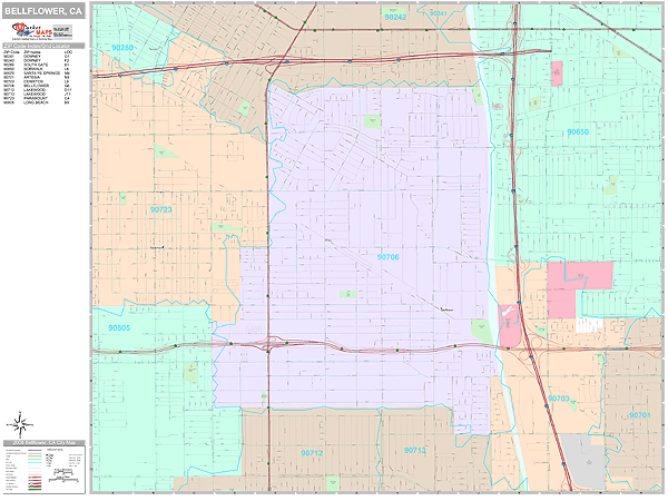 Bellflower Zip Code Map
