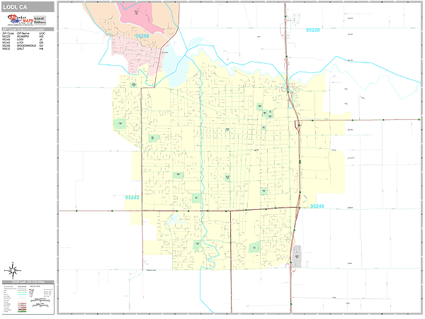 Lodi California Wall Map (Premium Style) by MarketMAPS