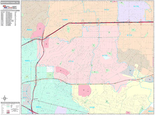 Monterey Park Zip Code Map - Map