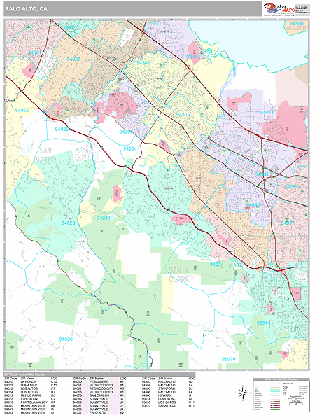 Palo Alto California County Maps