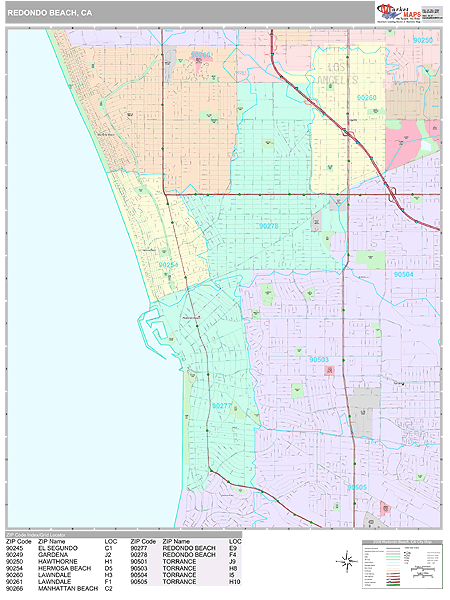 Redondo Beach Zip Code Map - Map