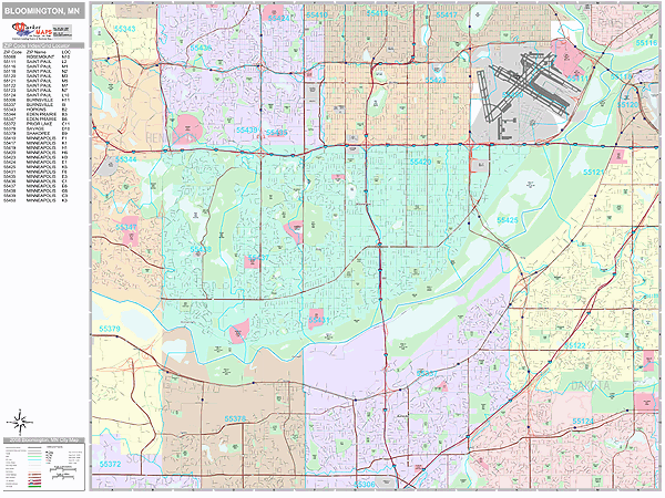 Bloomington Minnesota Wall Map (Premium Style) by MarketMAPS