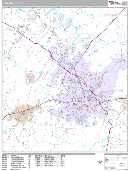 Johnson City Tn Zip Code Map - United States Map