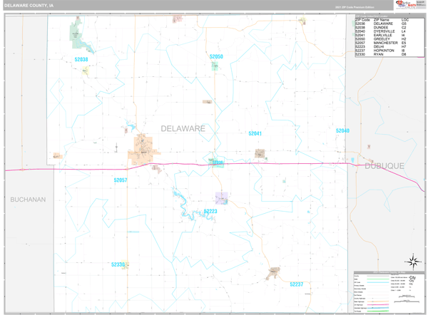 Delaware County Zip Code Map