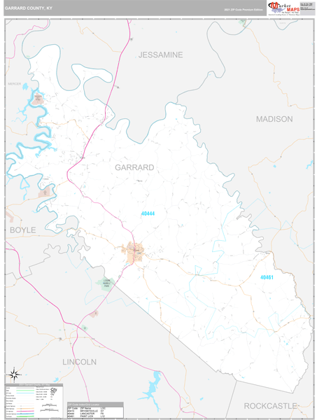 Garrard County, KY Wall Map Premium Style by MarketMAPS