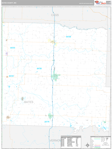 Bates County Missouri Map