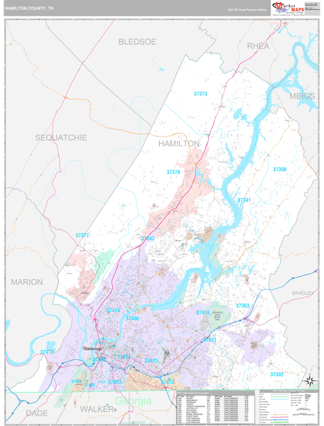 Hamilton County Zip Code Map - Map
