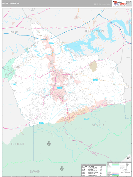 Tennessee Zip Code Map