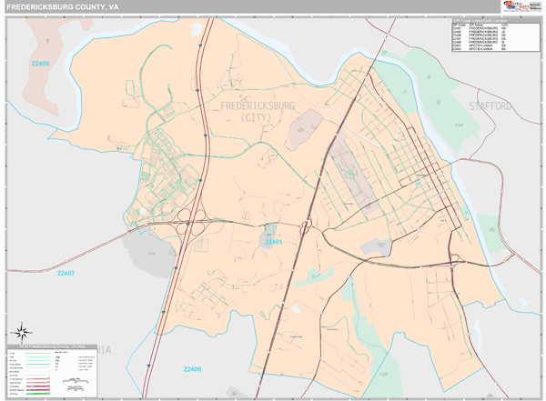Fredericksburg Va Zip Code Map - United States Map