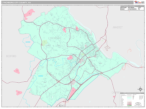Lynchburg Va Zip Code Map - Map