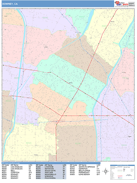 Zip Code Map For Downey Ca - Map
