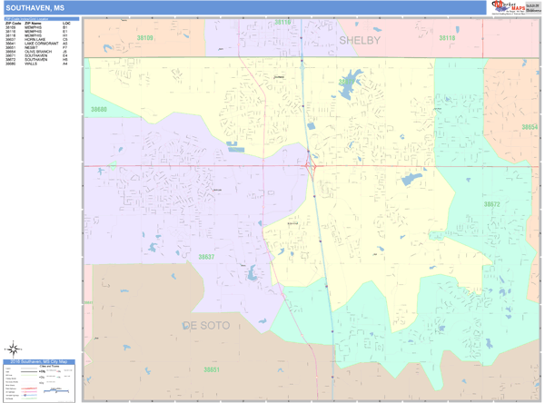 Southaven Mississippi Wall Map Color Cast Style By MarketMAPS southaven-mississippi-wall-map-color-cast-style-by-marketmaps