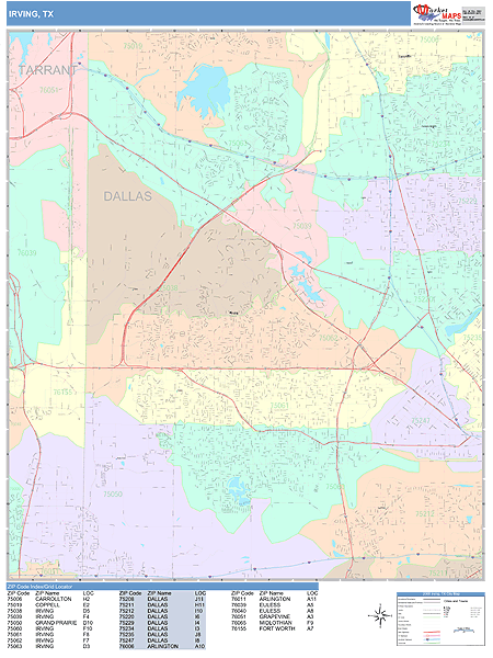 City Of Irving Zip Code Map