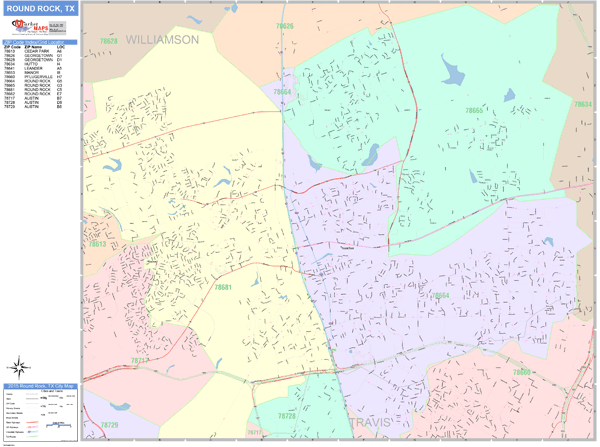Round Rock Tx Zip Code Map - Map