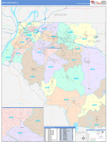 St Clair County Zip Code Map - United States Map
