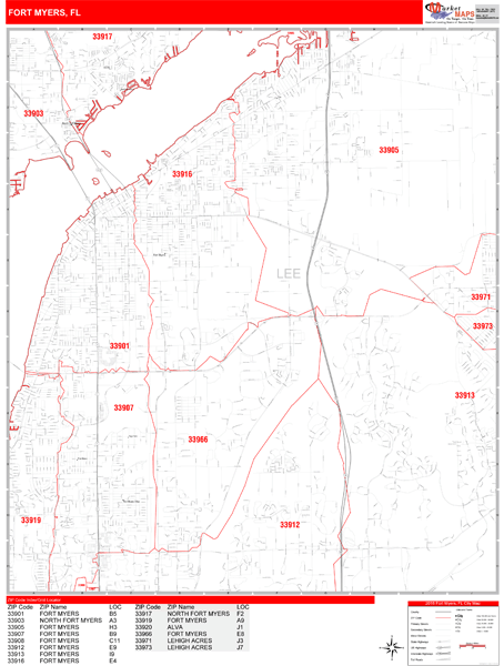 Ft Myers Zip Code Map - United States Map