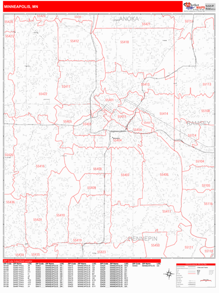 Zip Code Map Minneapolis St Paul - United States Map