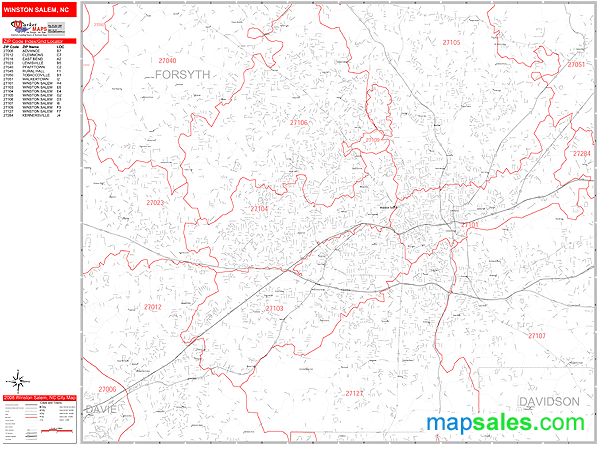 Winston Salem Zip Code Map