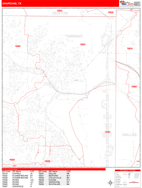 Grapevine Tx Zip Code Map - United States Map