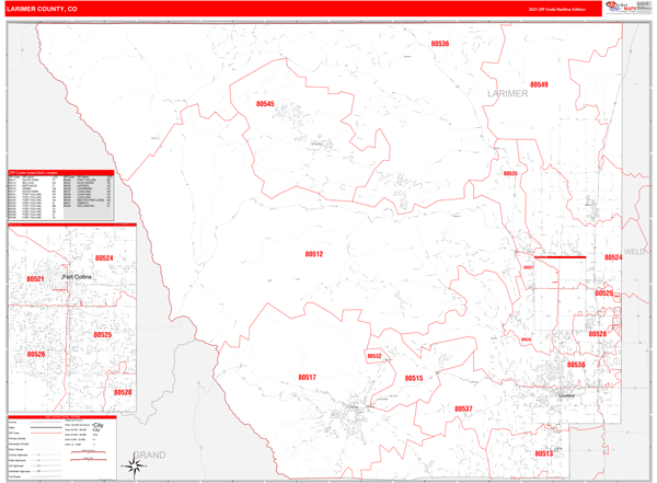 Larimer Co Colorado Zip Code Map
