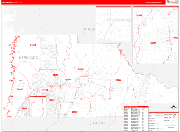 Hernando County Zip Code Map CBIC Tampa St. Petersburg Clearwater,