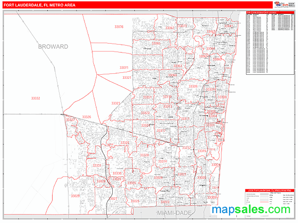 Ft Lauderdale Zip Code Map - United States Map