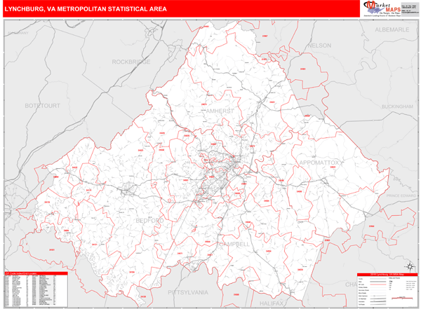 Lynchburg Va Zip Code Map - Map