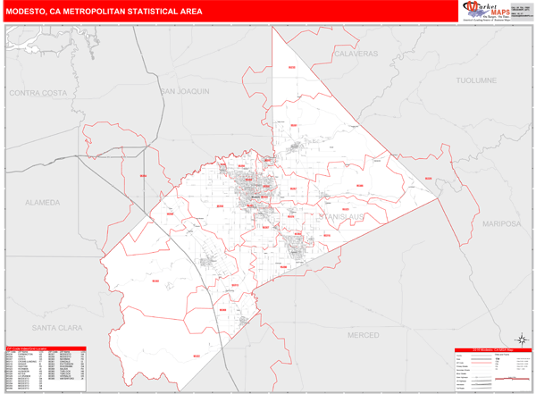 Zip Code Map For Modesto Ca - United States Map