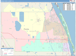 Indian River County, FL Wall Map Color Cast Style by MarketMAPS
