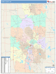 Summit County, OH Wall Map Color Cast Style by MarketMAPS