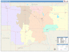 Garvin County, OK Wall Map Color Cast Style by MarketMAPS