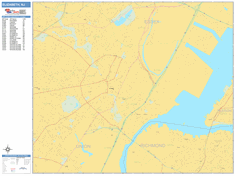 Elizabeth New Jersey Zip Code Wall Map (Basic Style) by MarketMAPS