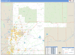 Weld County, CO Wall Map Basic Style by MarketMAPS