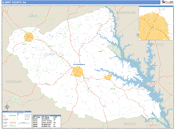 Elbert County, GA Wall Map Basic Style by MarketMAPS