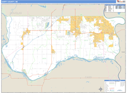 Sarpy County, NE Zip Code Wall Map Basic Style by MarketMAPS
