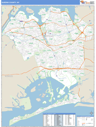 Queens County, NY Zip Code Wall Map Basic Style by MarketMAPS